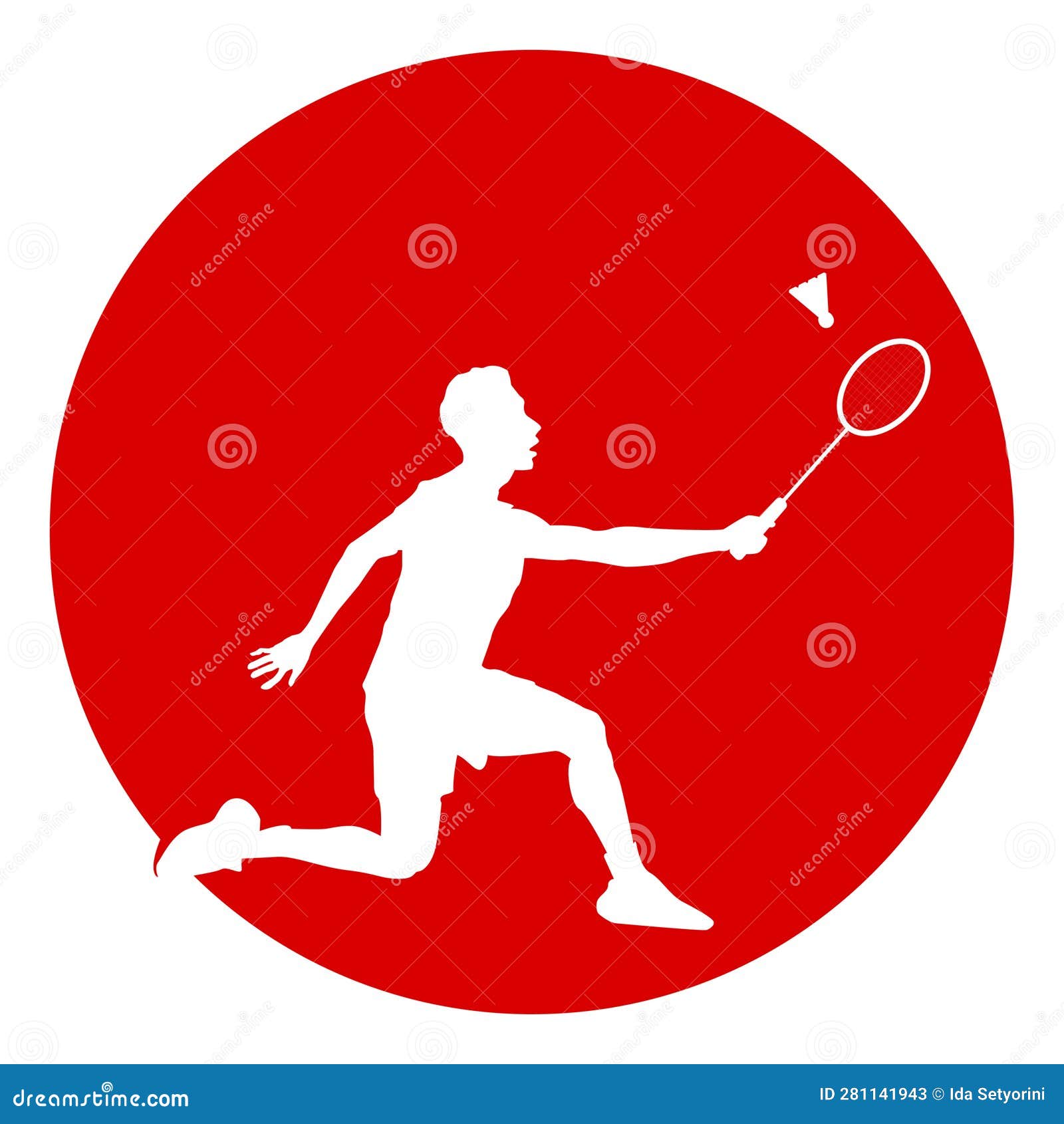 People are Playing Badminton Vector Stock Illustration - Illustration ...