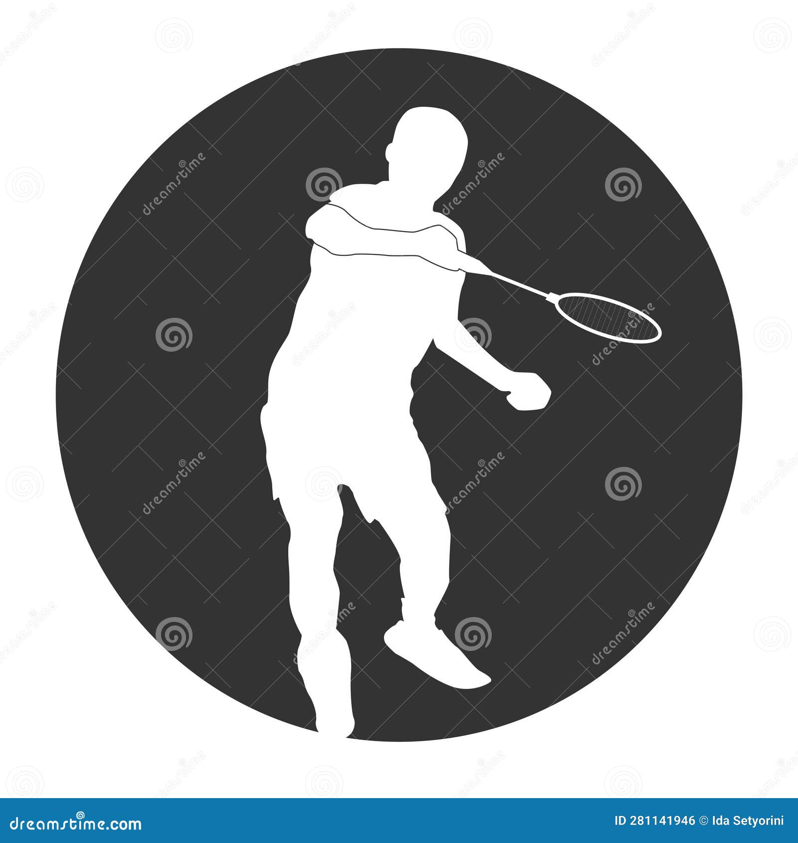 People are Playing Badminton Vector Stock Illustration - Illustration ...