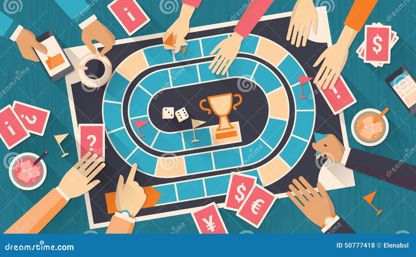 People Playing with a Board Game Stock Vector - Illustration of ...