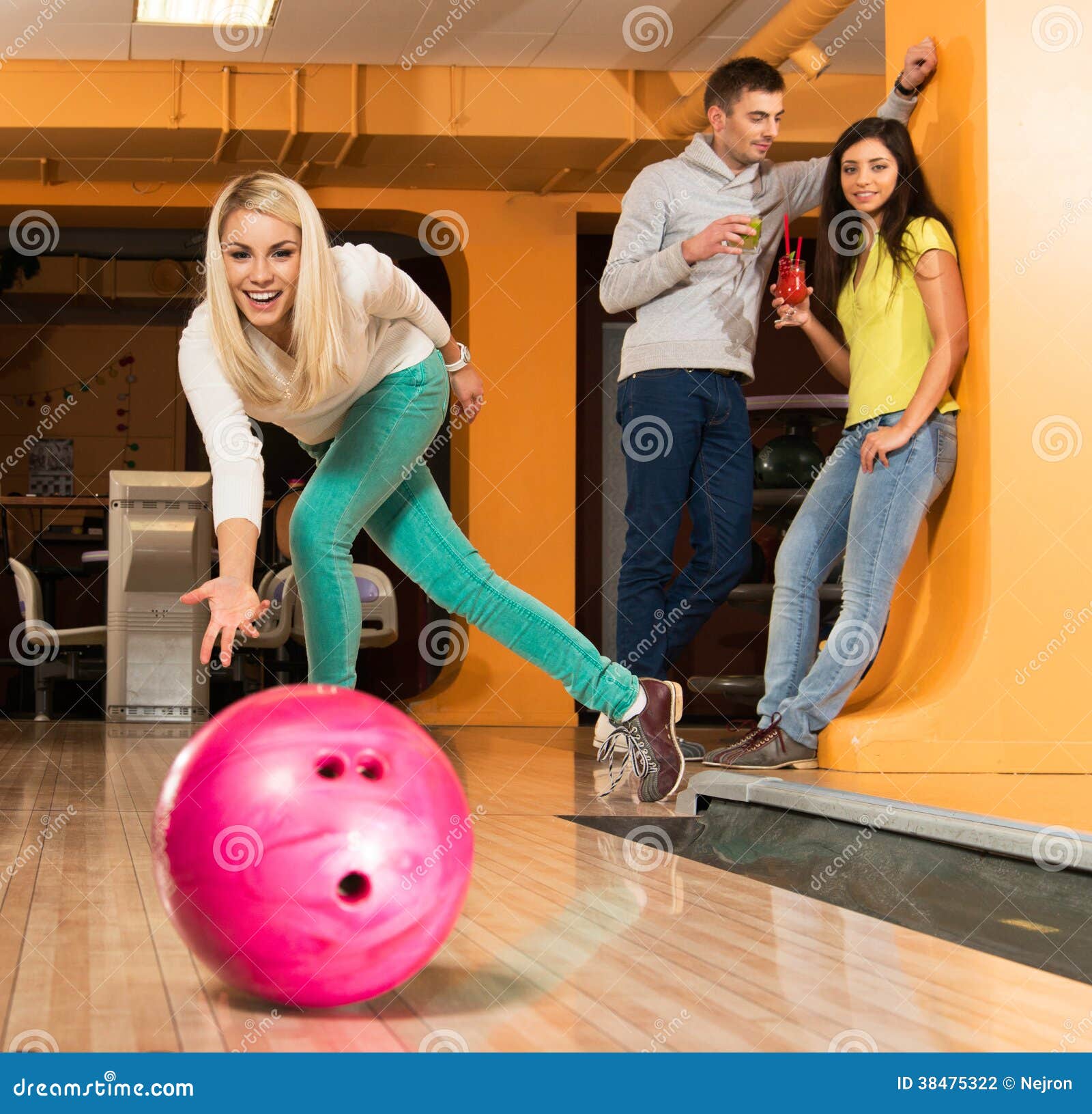People playing bowling stock photo. Image of active, indoor - 38475322