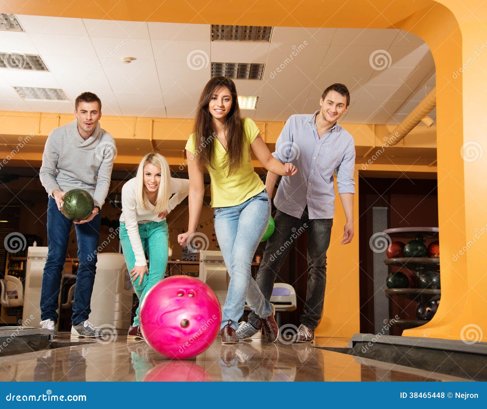 People playing bowling stock photo. Image of alley, bowler - 38465448