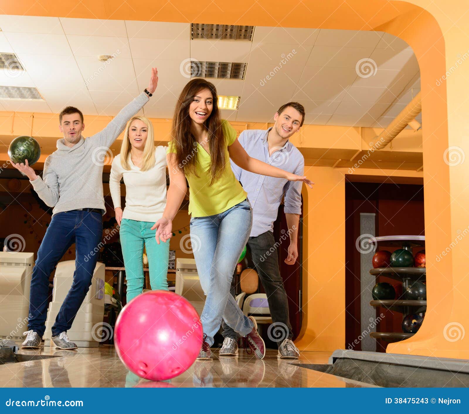 People playing bowling stock image. Image of active, enjoy - 38475243