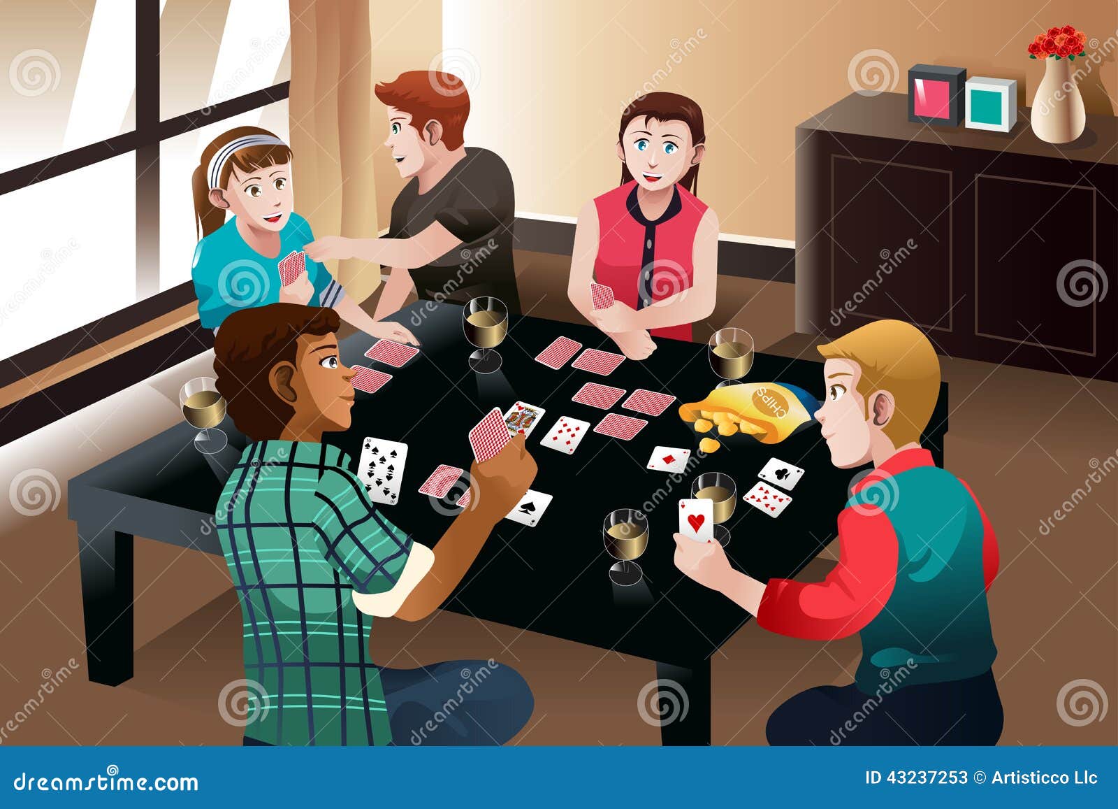Young People Playing Cards