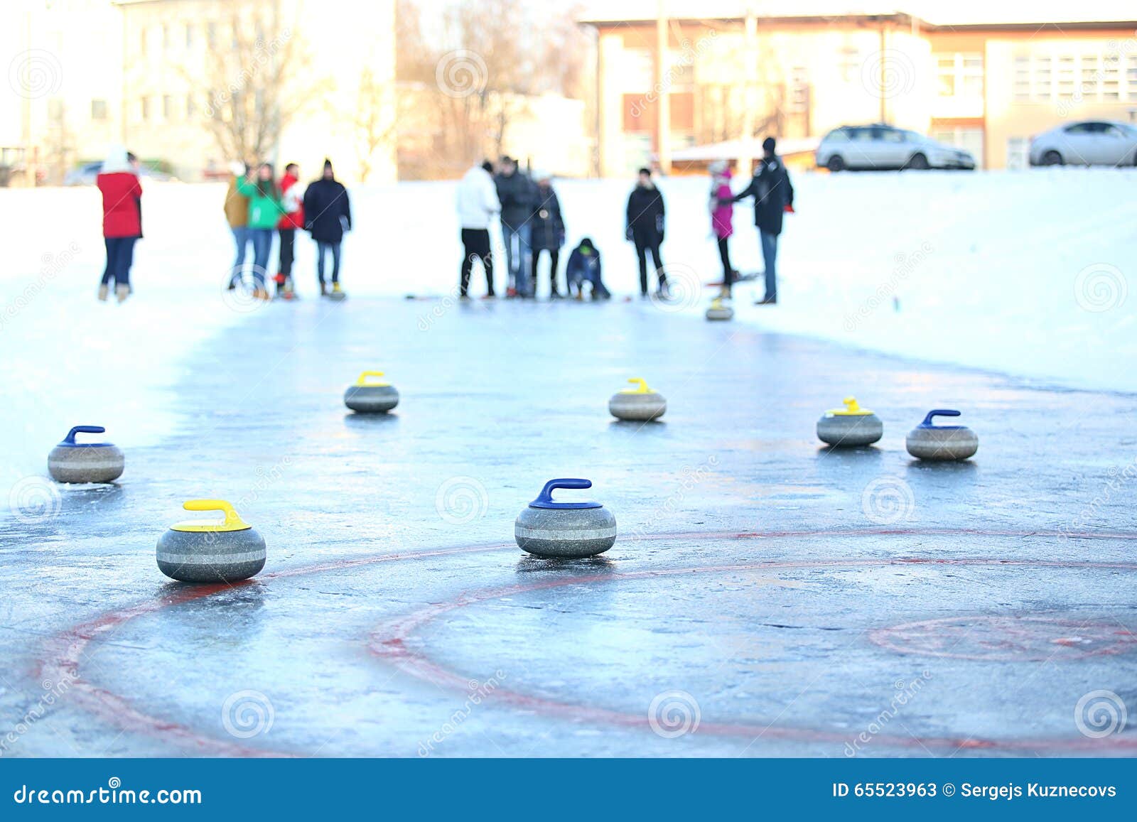 People playing in curling stock image. Image of open - 65523963