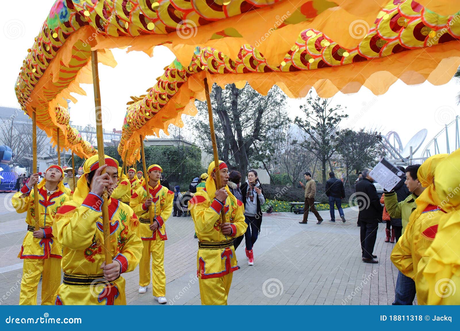 People Playing Dragon Dance To Celebrate Festivals Editorial Stock ...