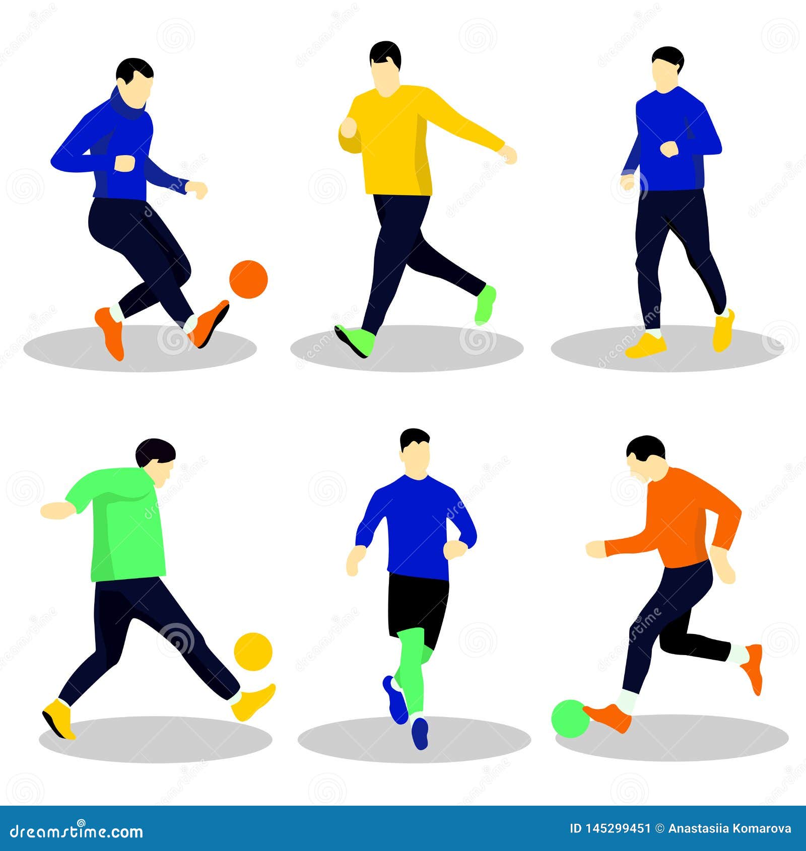 People Playing Football with Ball. Stock Vector - Illustration of male ...