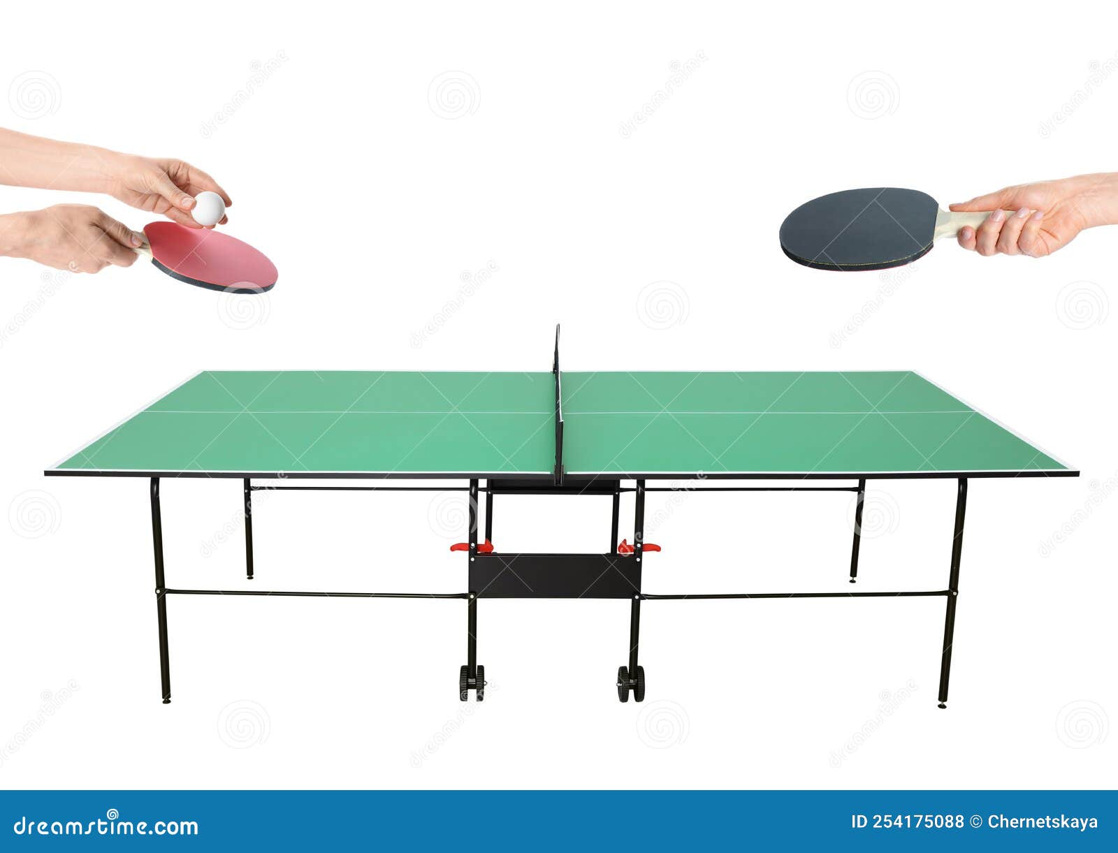 People Playing Ping Pong on White Background Stock Photo - Image of ...