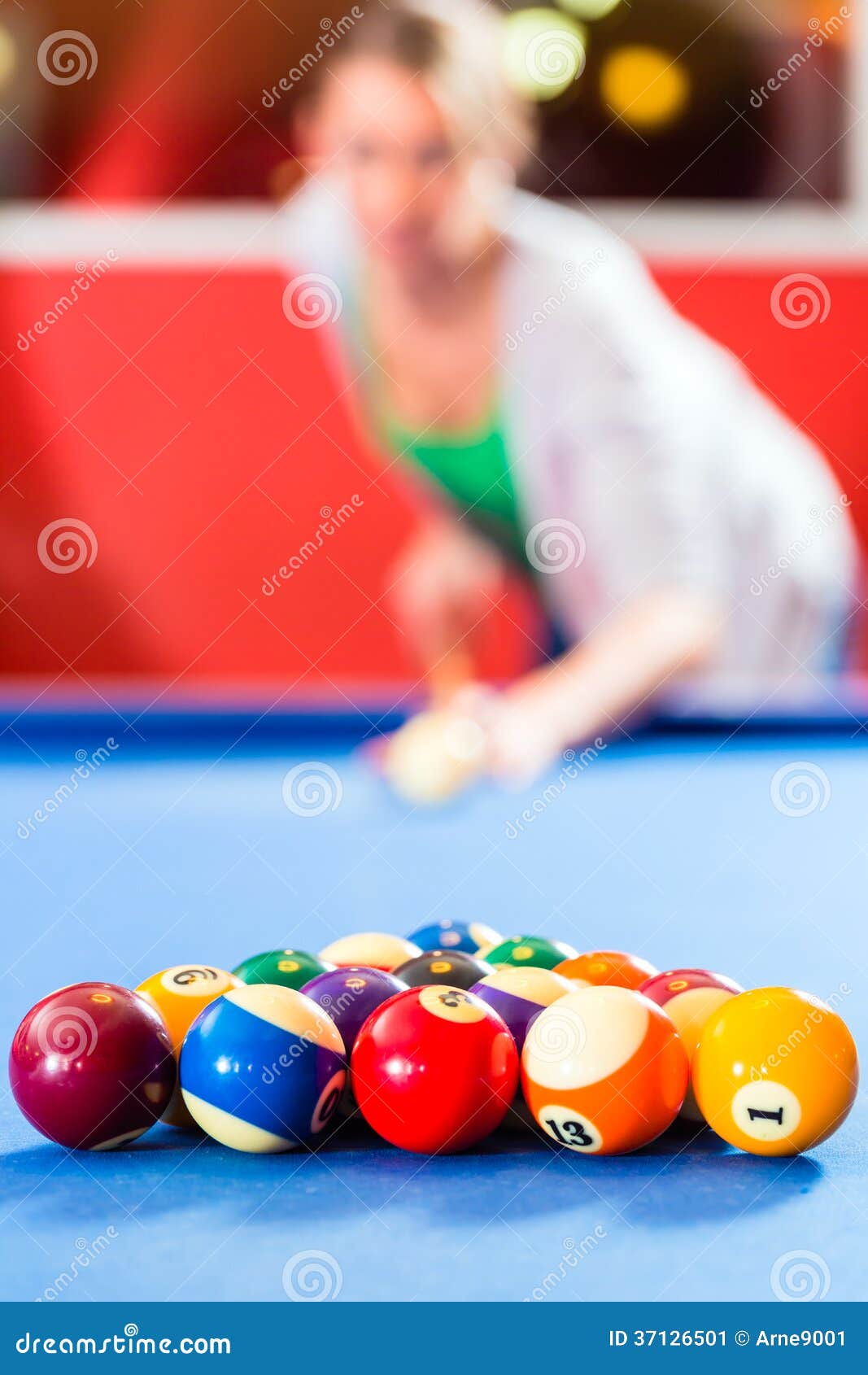 People Playing Pool Billiard Game Stock Image - Image of smiling, game ...