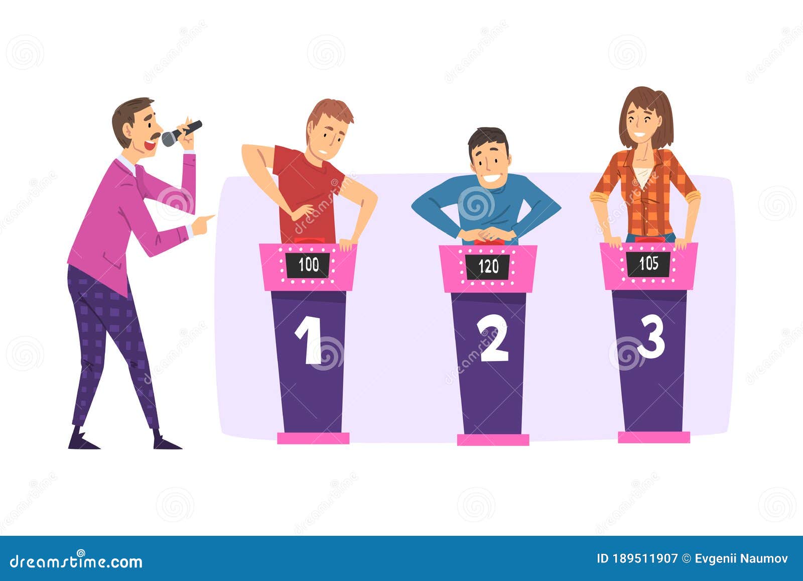 People Playing On Quiz Show, Presenter Asking And Participants ... People Playing On Quiz Show, Presenter Asking And Participants ...