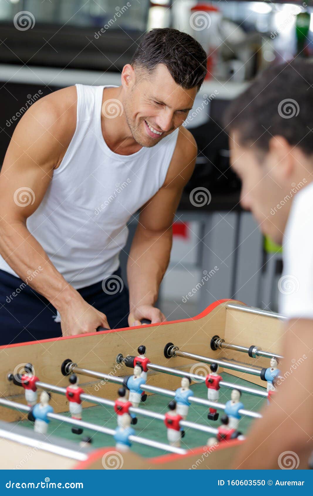People Playing Table Football Stock Photo - Image of tabletop, mates ...