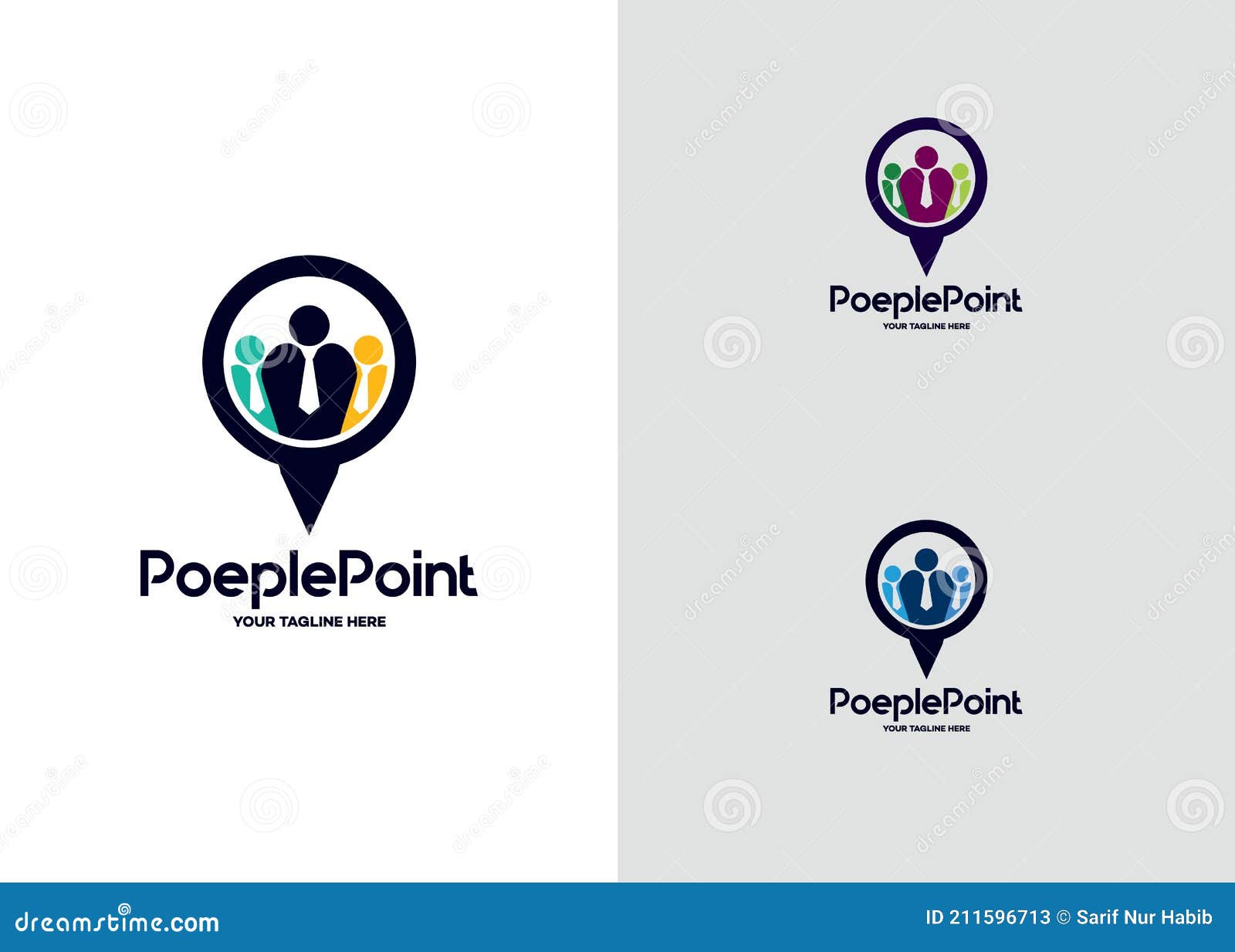 People Point Logo Design Template Stock Vector - Illustration of ...