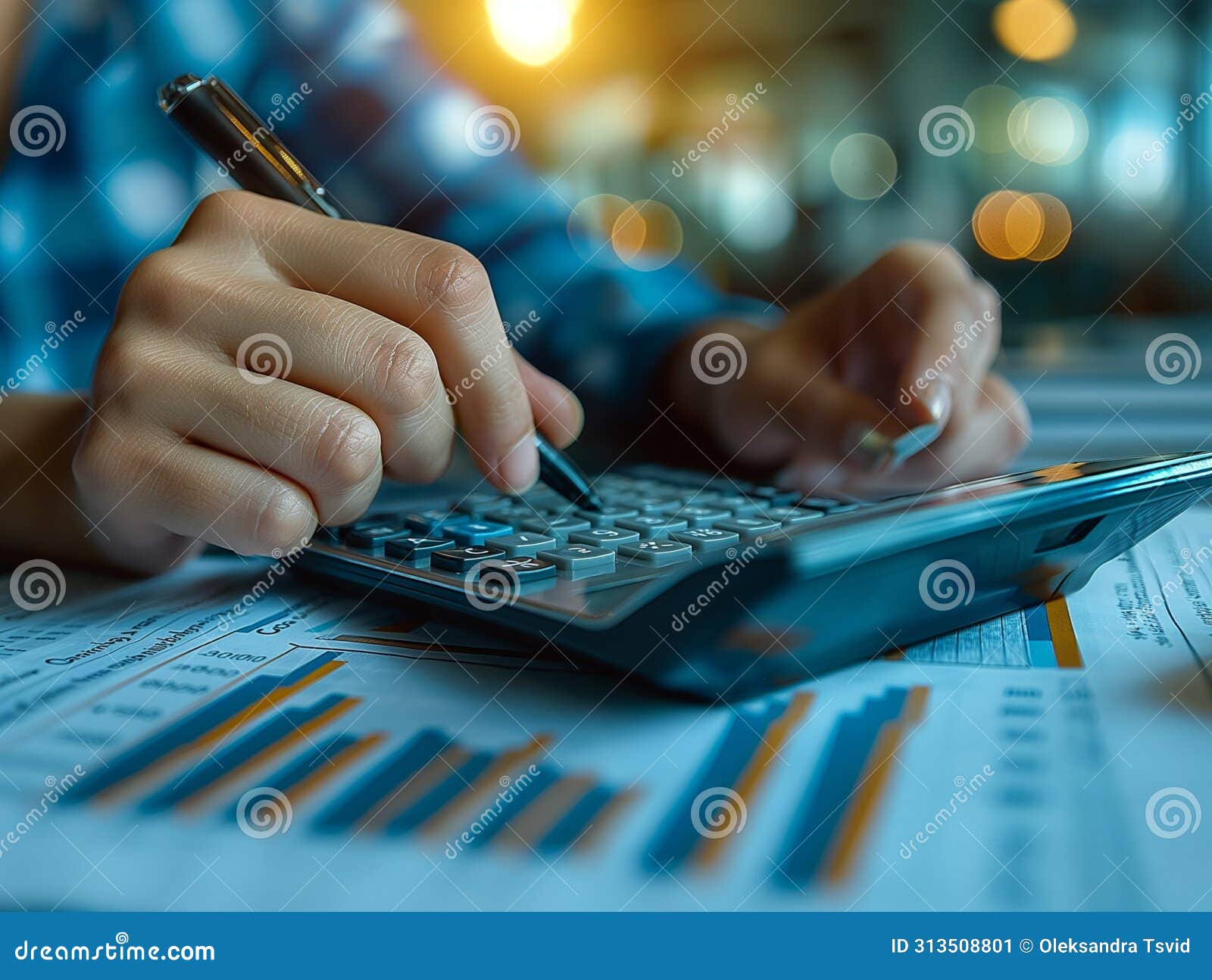 People Pointing Graph and Using Calculator during a Business Meeting ...