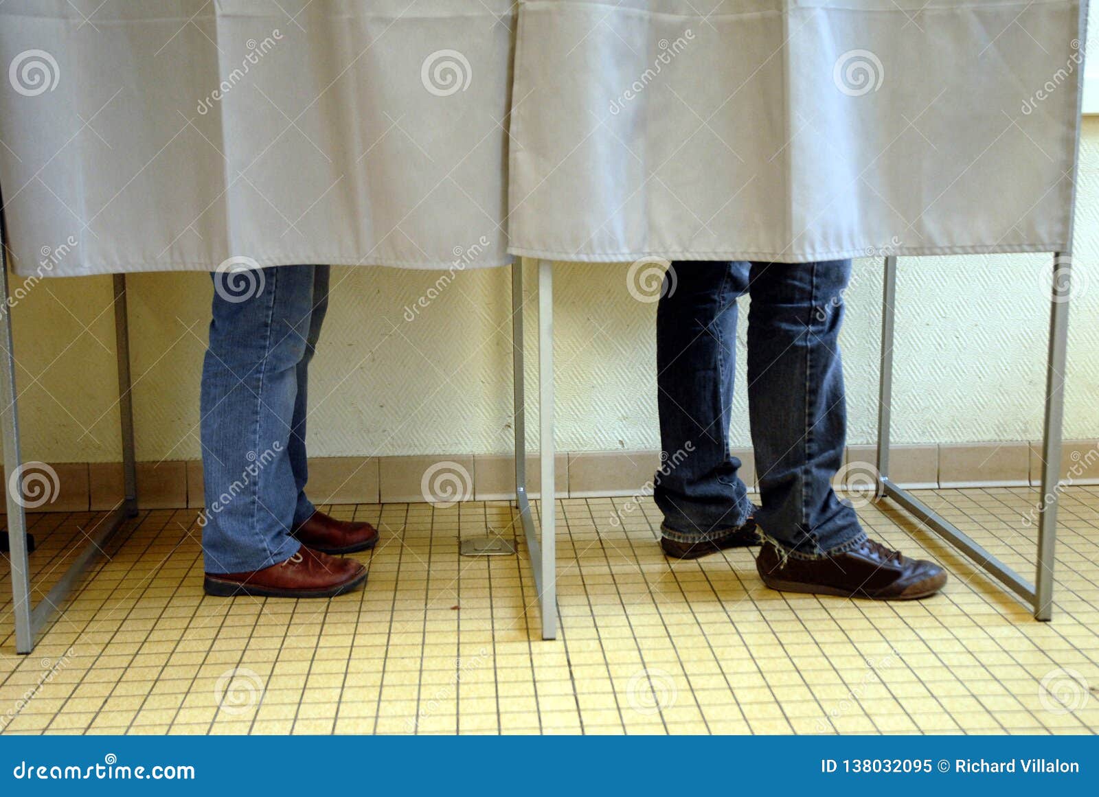 People in a Polling Booth during a Vote Stock Image - Image of shoes ...