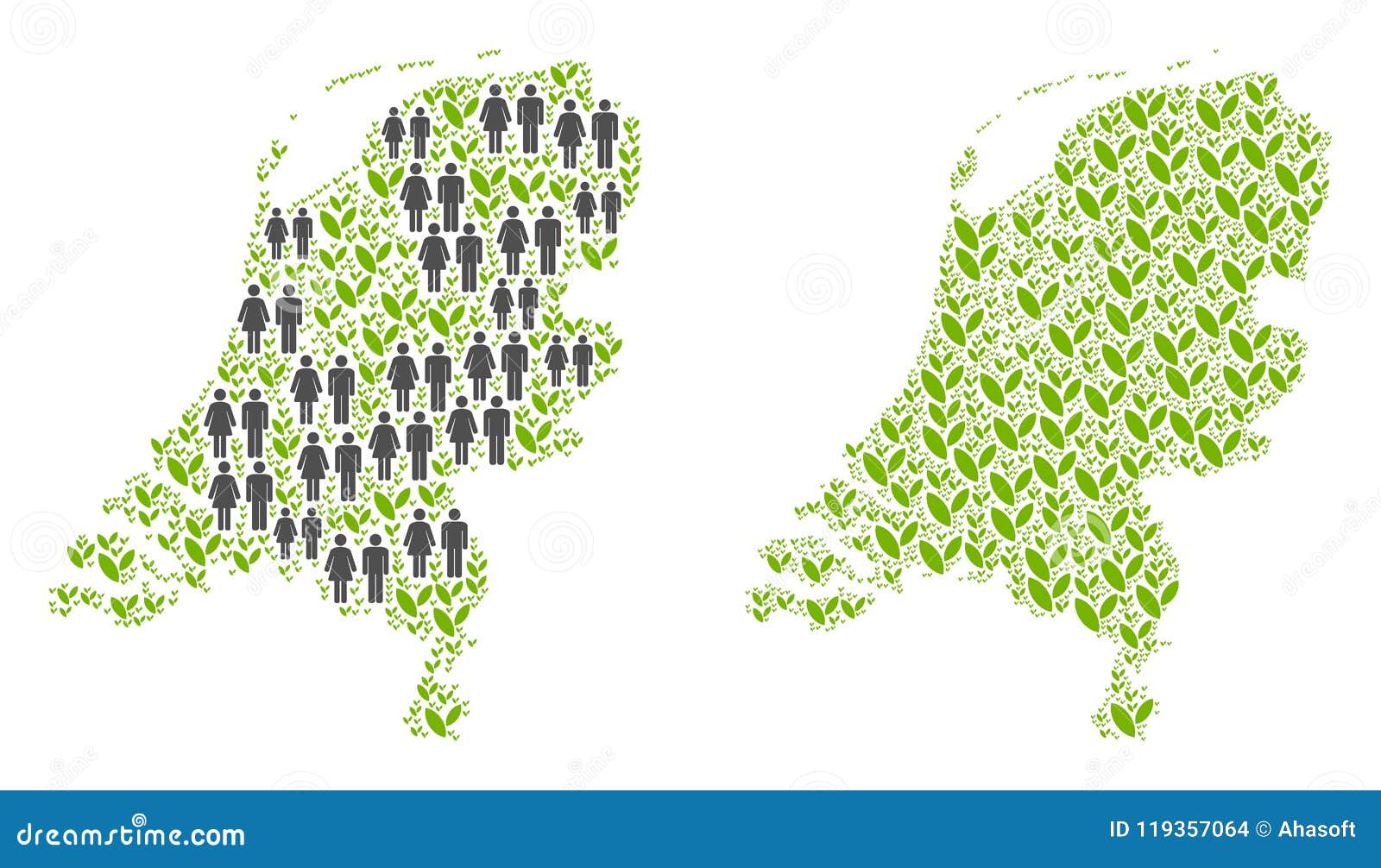 Demographics and Nature Netherlands Map Stock Vector - Illustration of ...