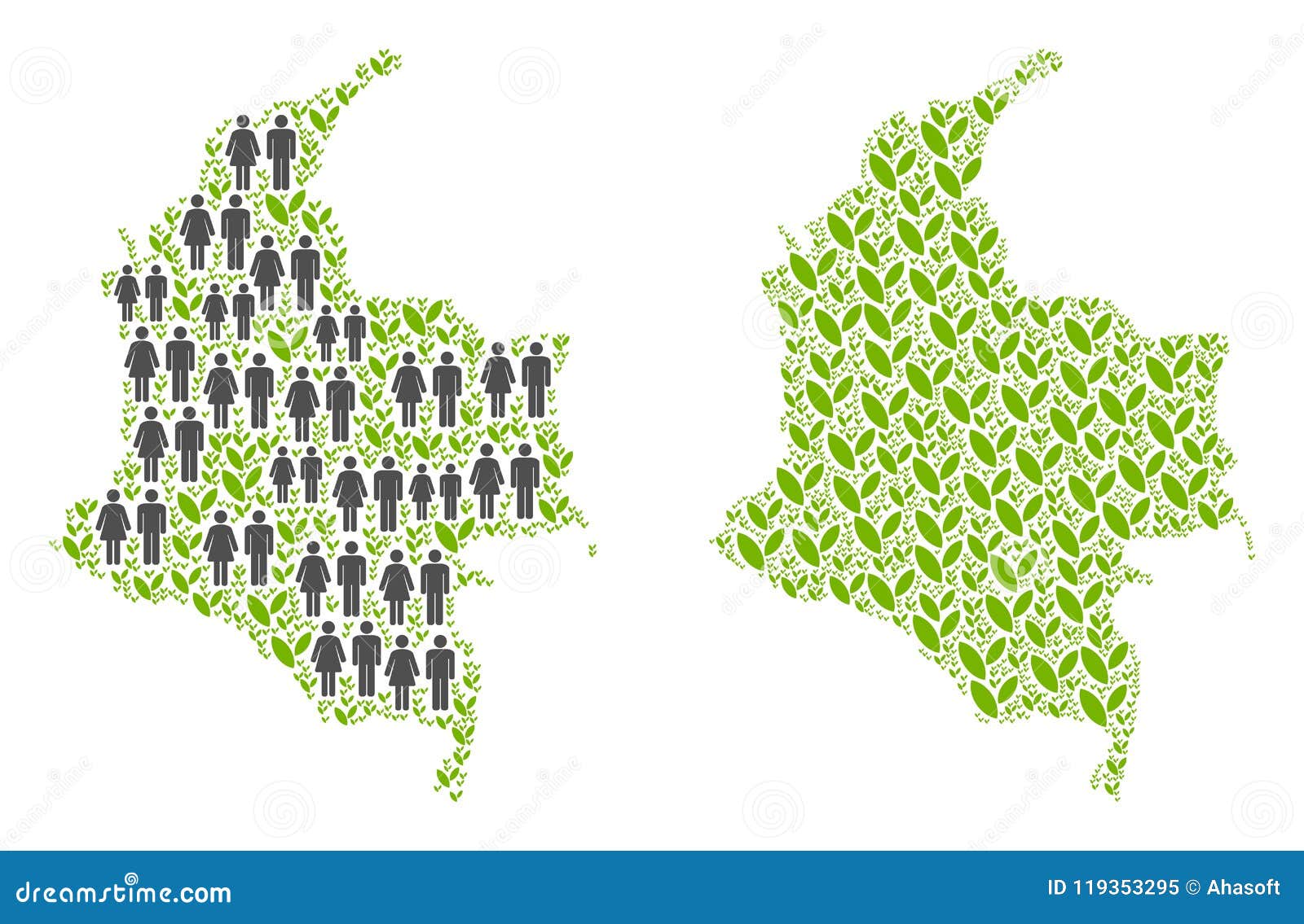 Demographics And Nature Colombia Map Cartoon Vector | CartoonDealer.com ...