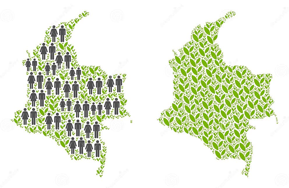 Demographics and Nature Colombia Map Stock Vector - Illustration of ...