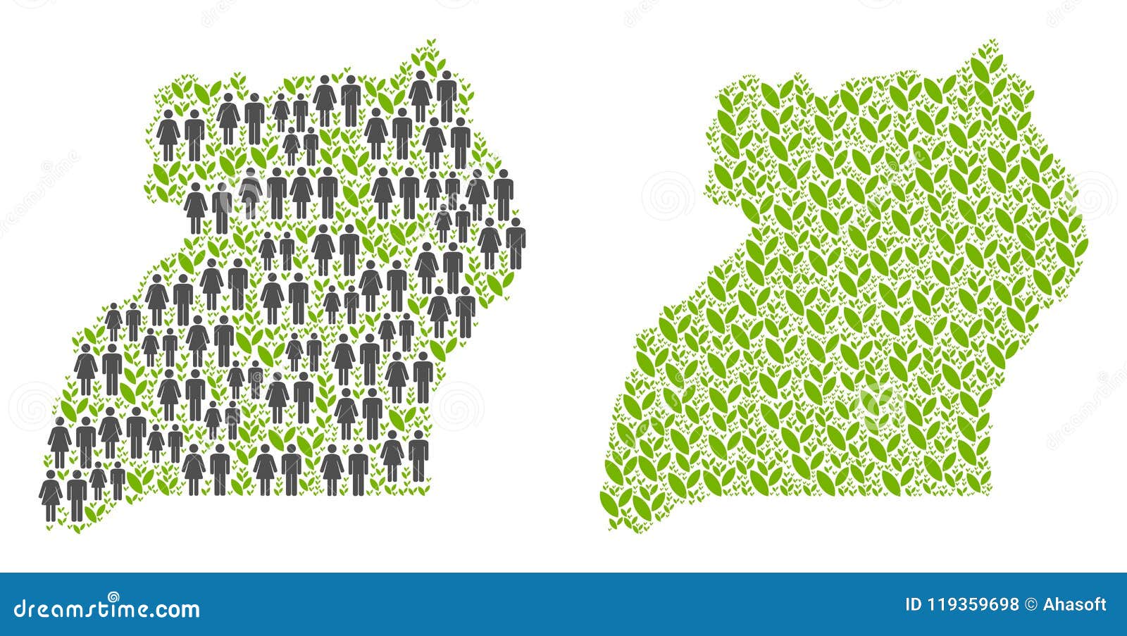 Demographics and Agriculture Uganda Map Stock Vector - Illustration of ...