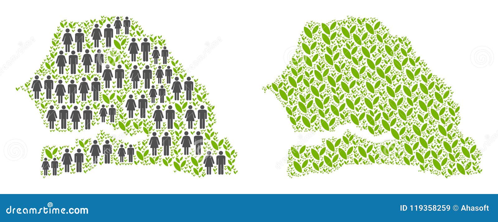 Demographics and Nature Senegal Map Stock Vector - Illustration of ...