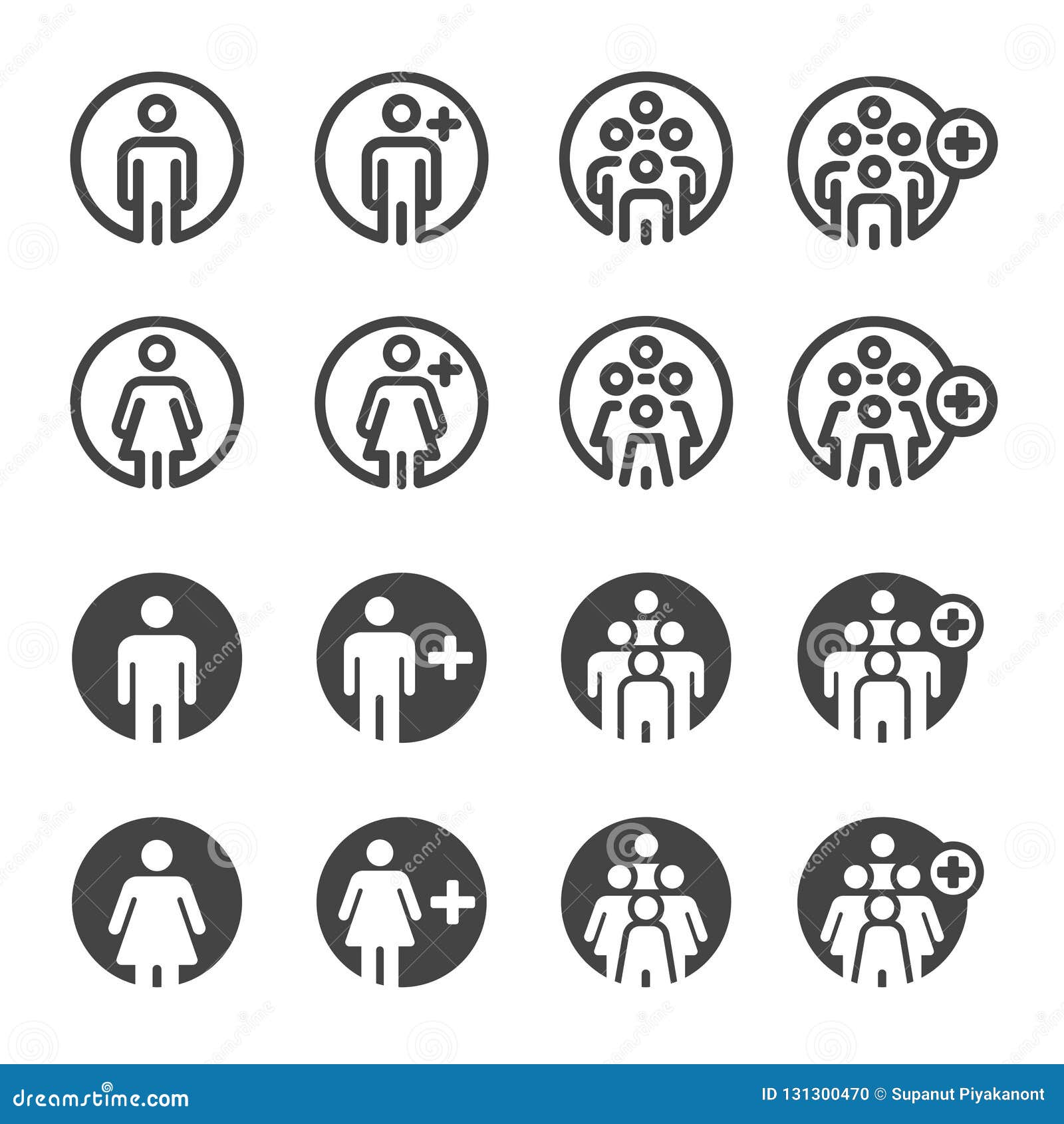 People And Population Icon Set Vector Illustration | CartoonDealer.com ...