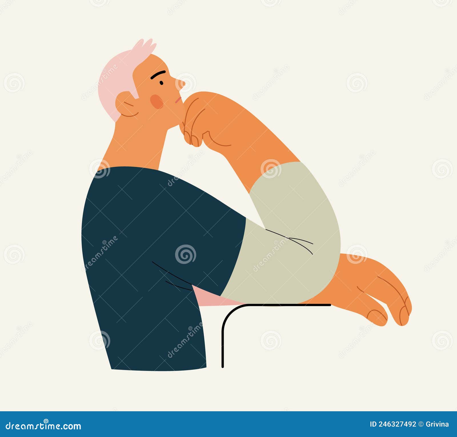 People Portraits - Thinking People Stock Vector - Illustration of pose ...