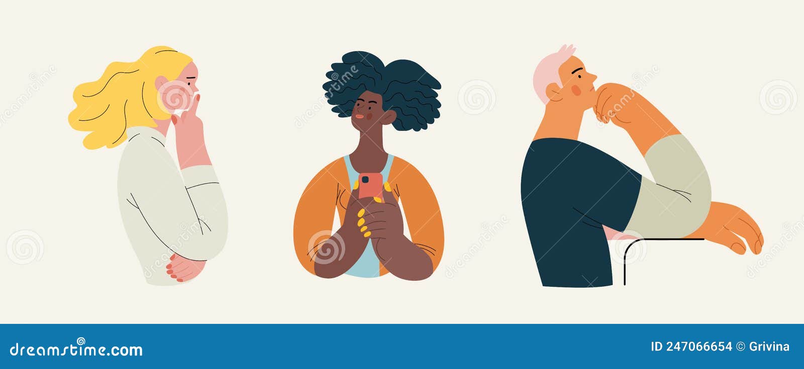 People Portraits - Thinking People Set Stock Vector - Illustration of ...