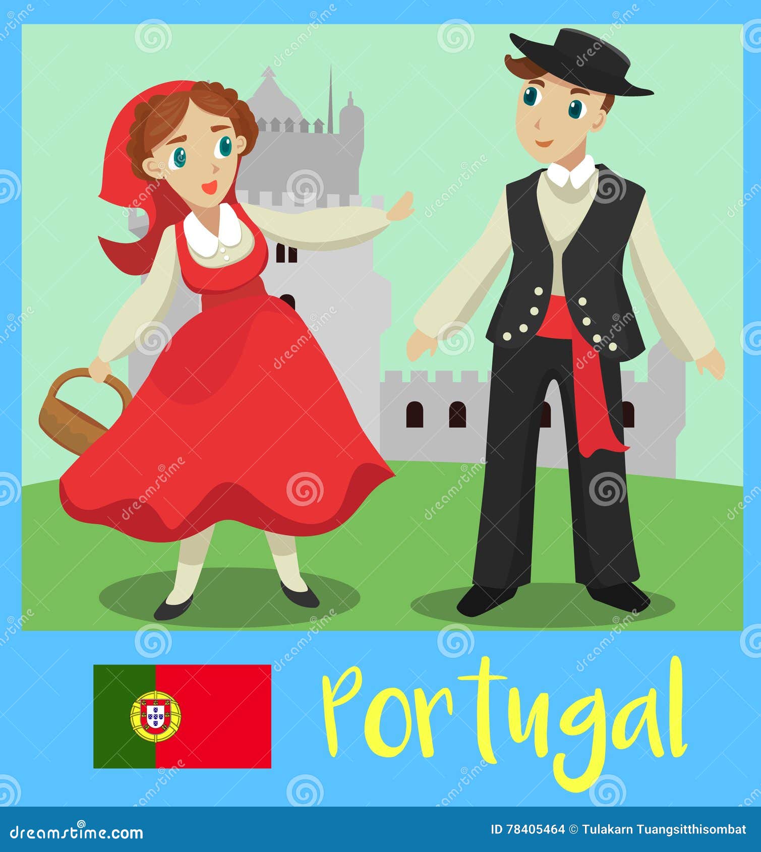 People of Portugal stock vector. Illustration of building - 78405464