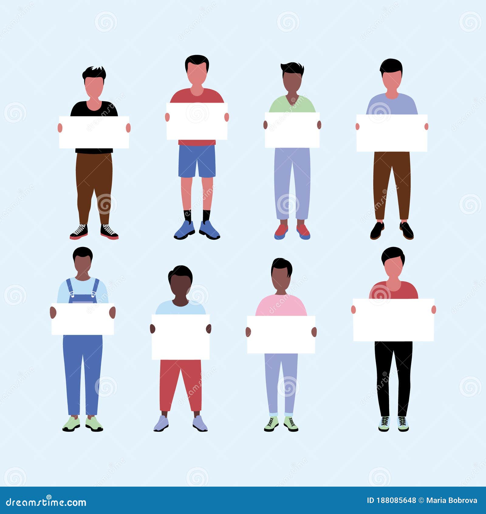 People with posters stock vector. Illustration of manifesting - 188085648