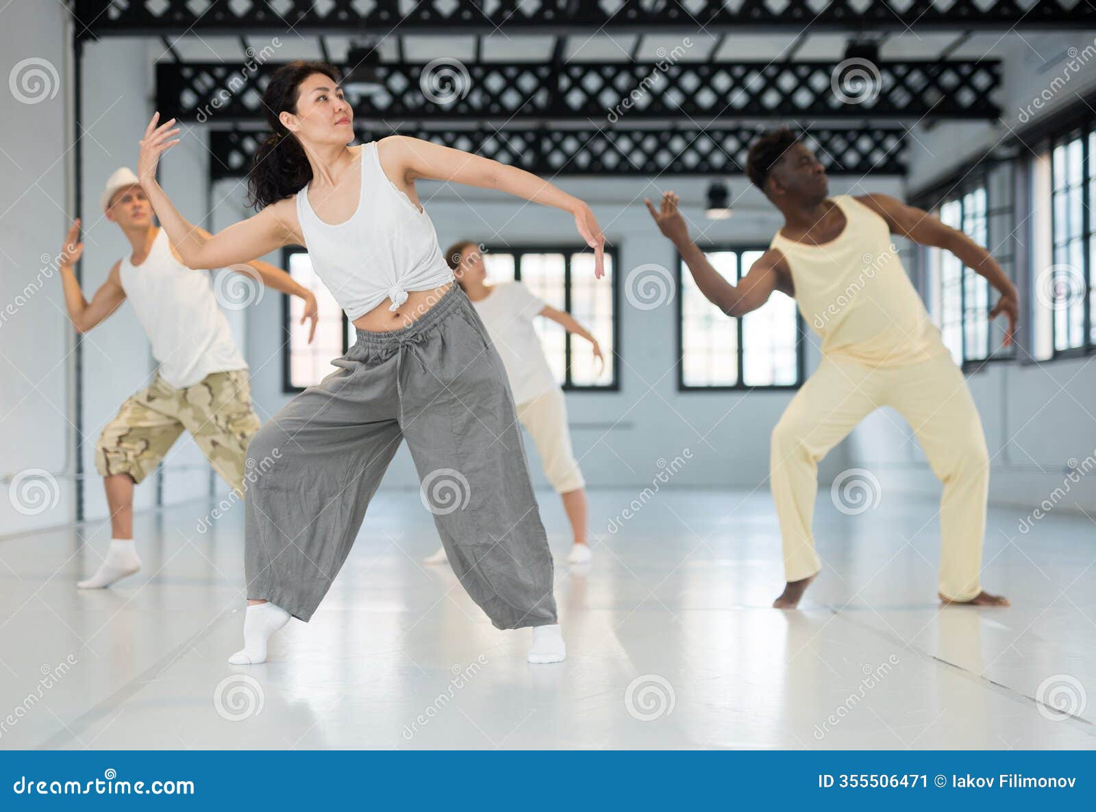 People Practicing Hip-hop Movements in Class Stock Image - Image of ...