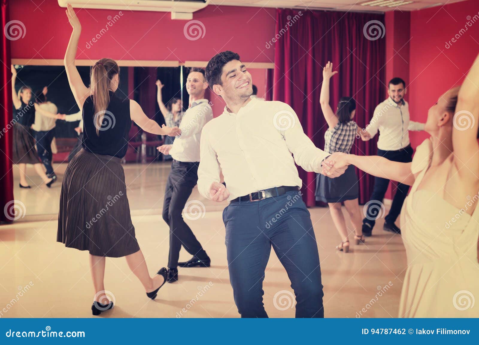 People Practicing Lindy Hop Movements Stock Photo - Image of females ...