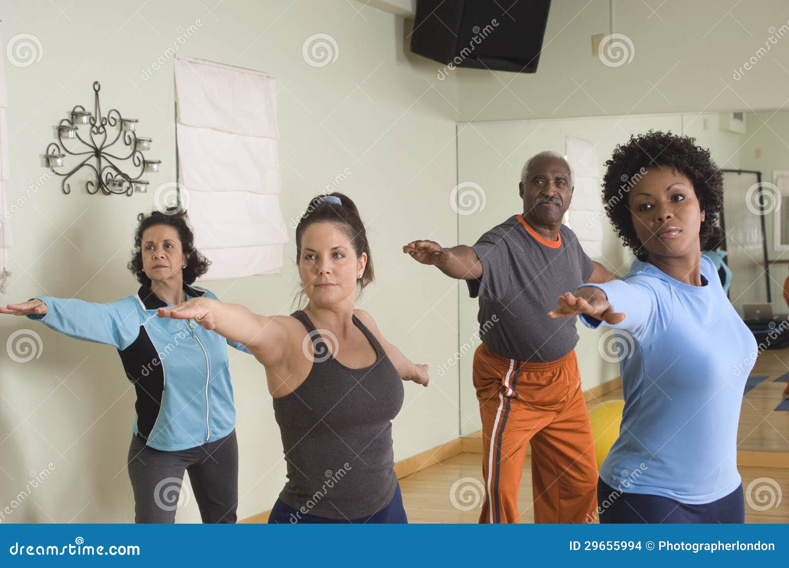 People Practicing Stretching Exercise Stock Photo - Image of latin ...