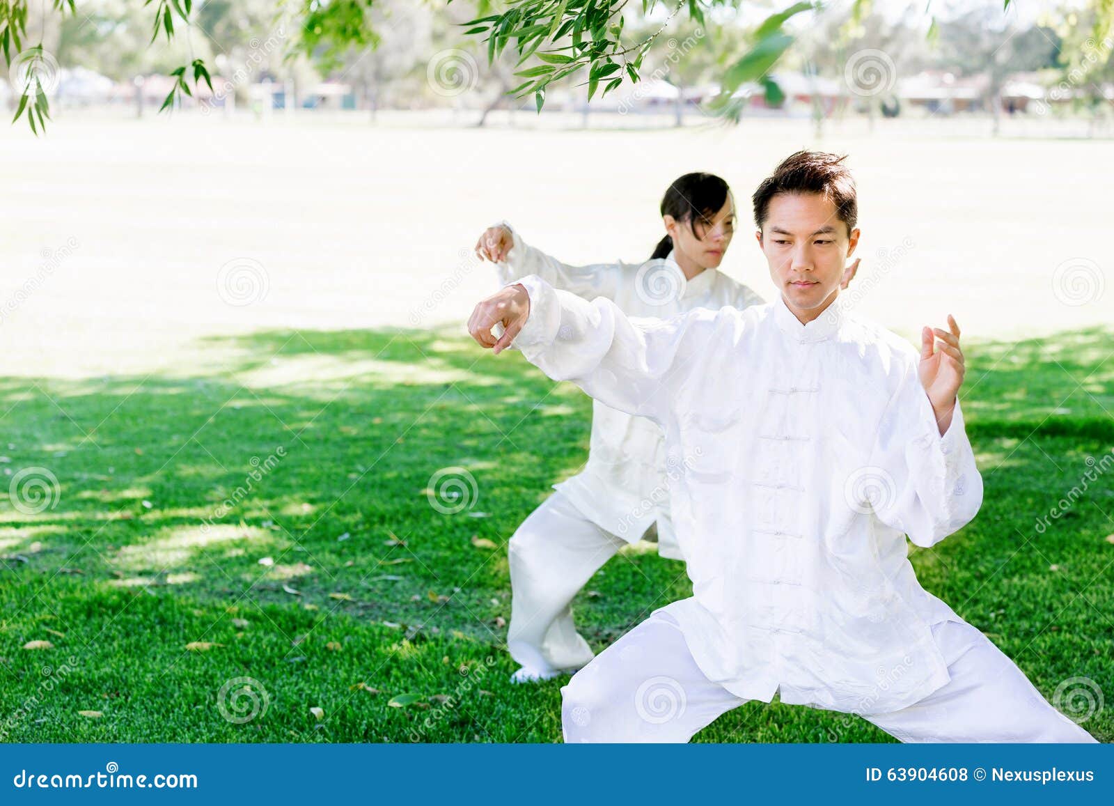 People Practicing Thai Chi in Park Stock Photo - Image of people ...