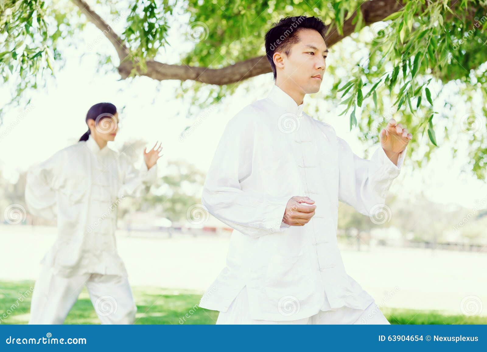 People Practicing Thai Chi in Park Stock Photo - Image of peace, energy ...