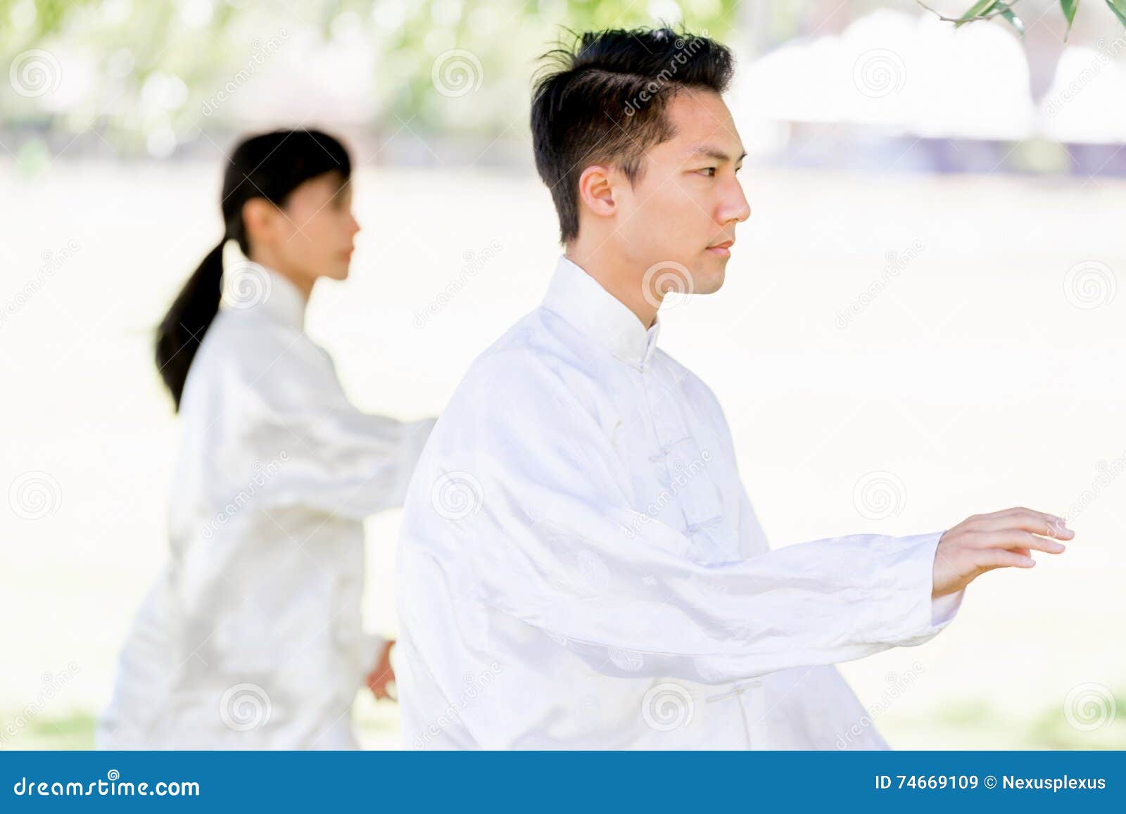 People Practicing Thai Chi in Park Stock Image - Image of healthcare ...