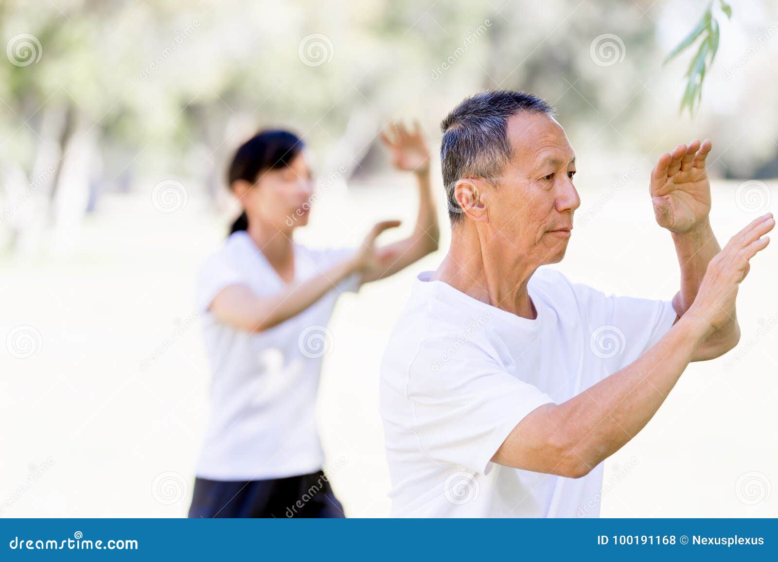 People Practicing Thai Chi in Park Stock Photo - Image of leisure ...