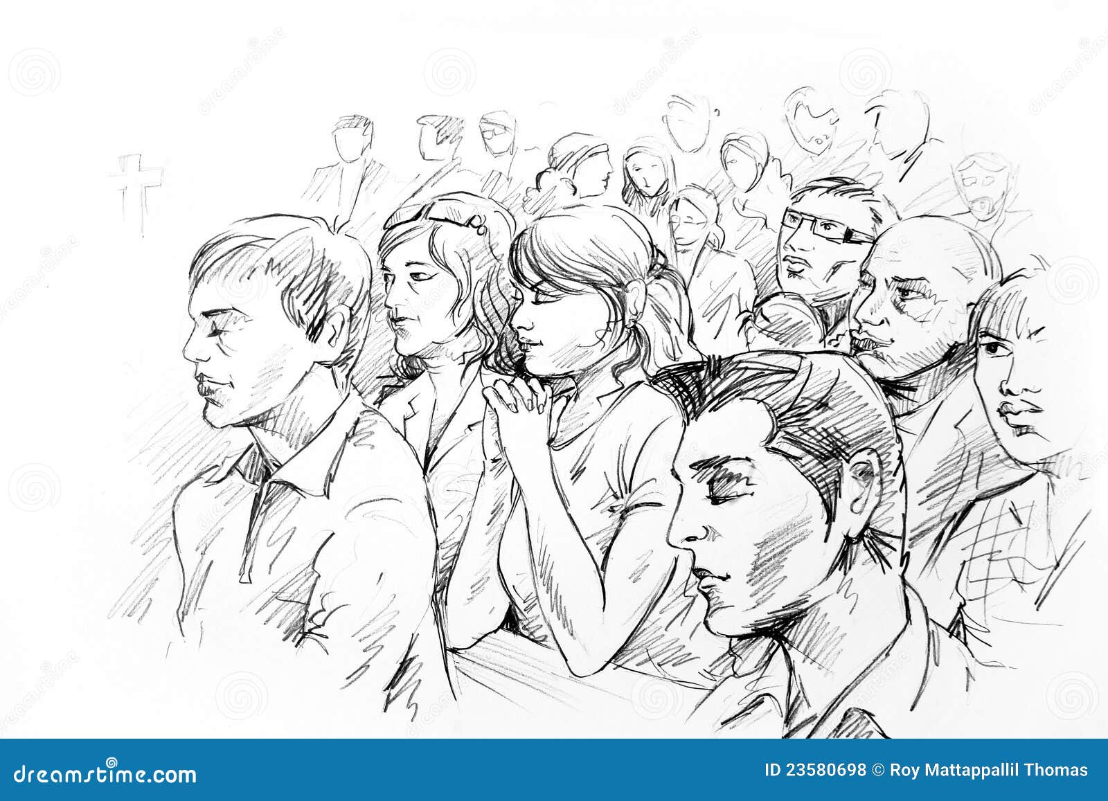 Nun Is Praying. Vector Illustration | CartoonDealer.com #95786110