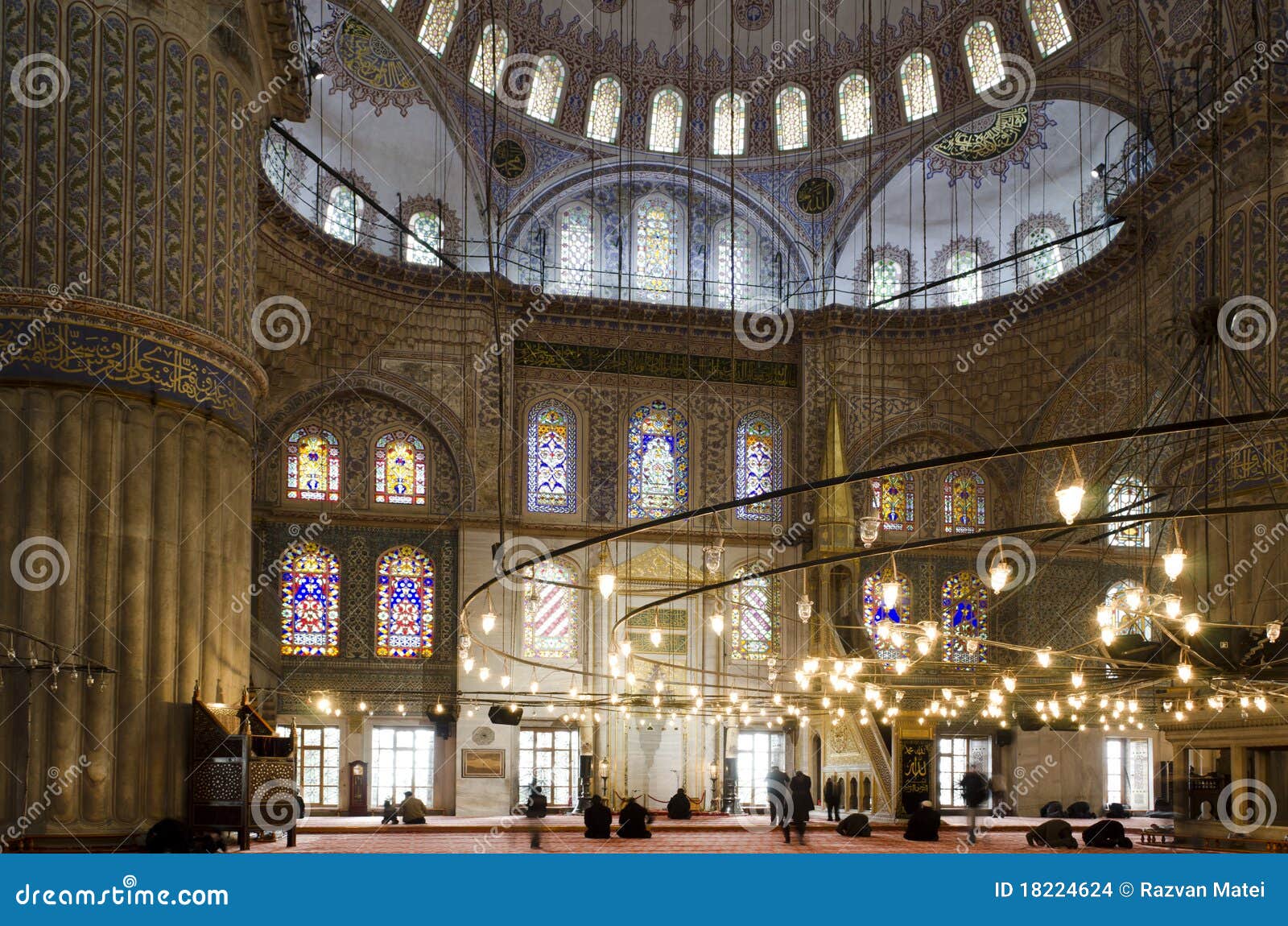 People Praying in Blue Mosque Stock Photo - Image of happiness, city ...