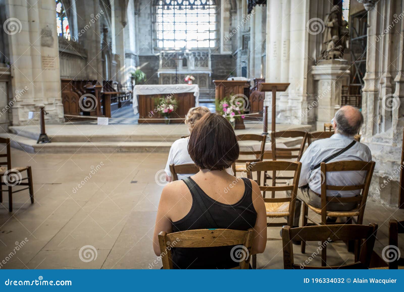 Praying Inside Catholic Church Royalty-Free Stock Photo | CartoonDealer ...