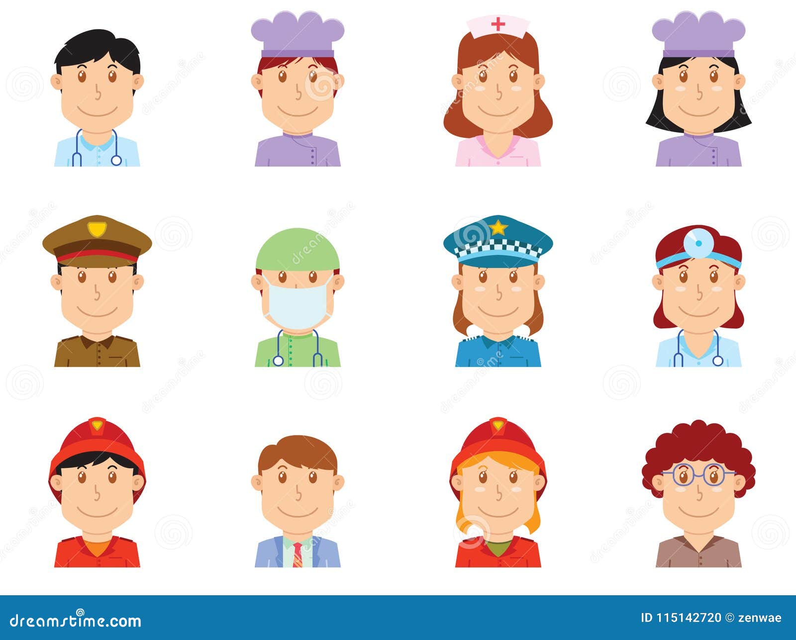 People Profession Avatar Part One Stock Vector - Illustration of ...