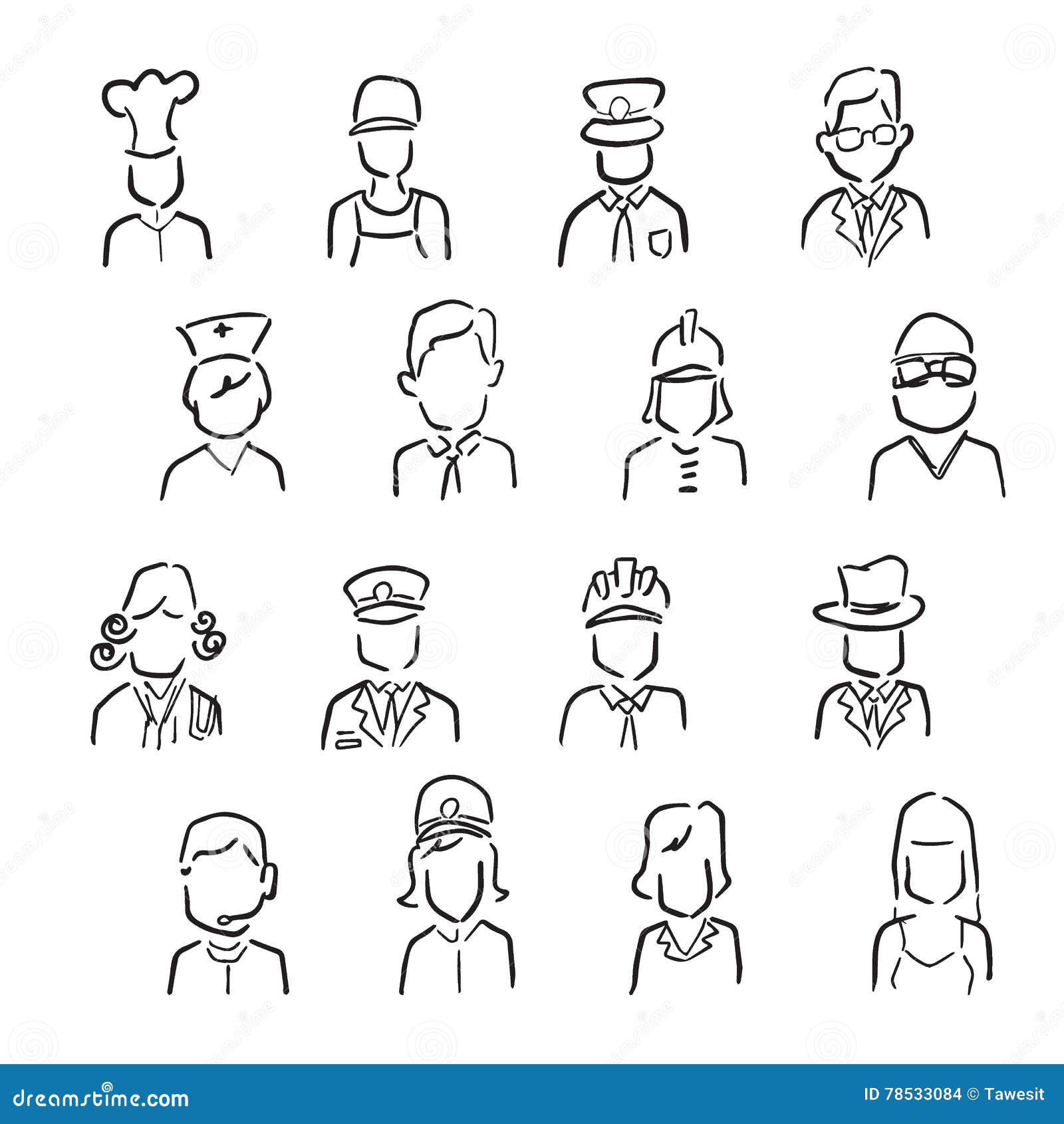 People Profession Icons Cartoon Vector Illustration | CartoonDealer.com ...