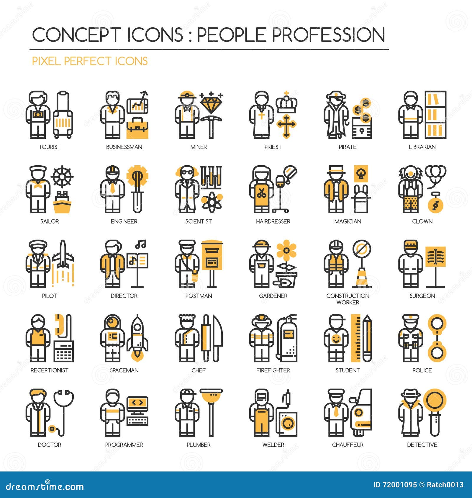 People Profession Icons Cartoon Vector Illustration | CartoonDealer.com ...