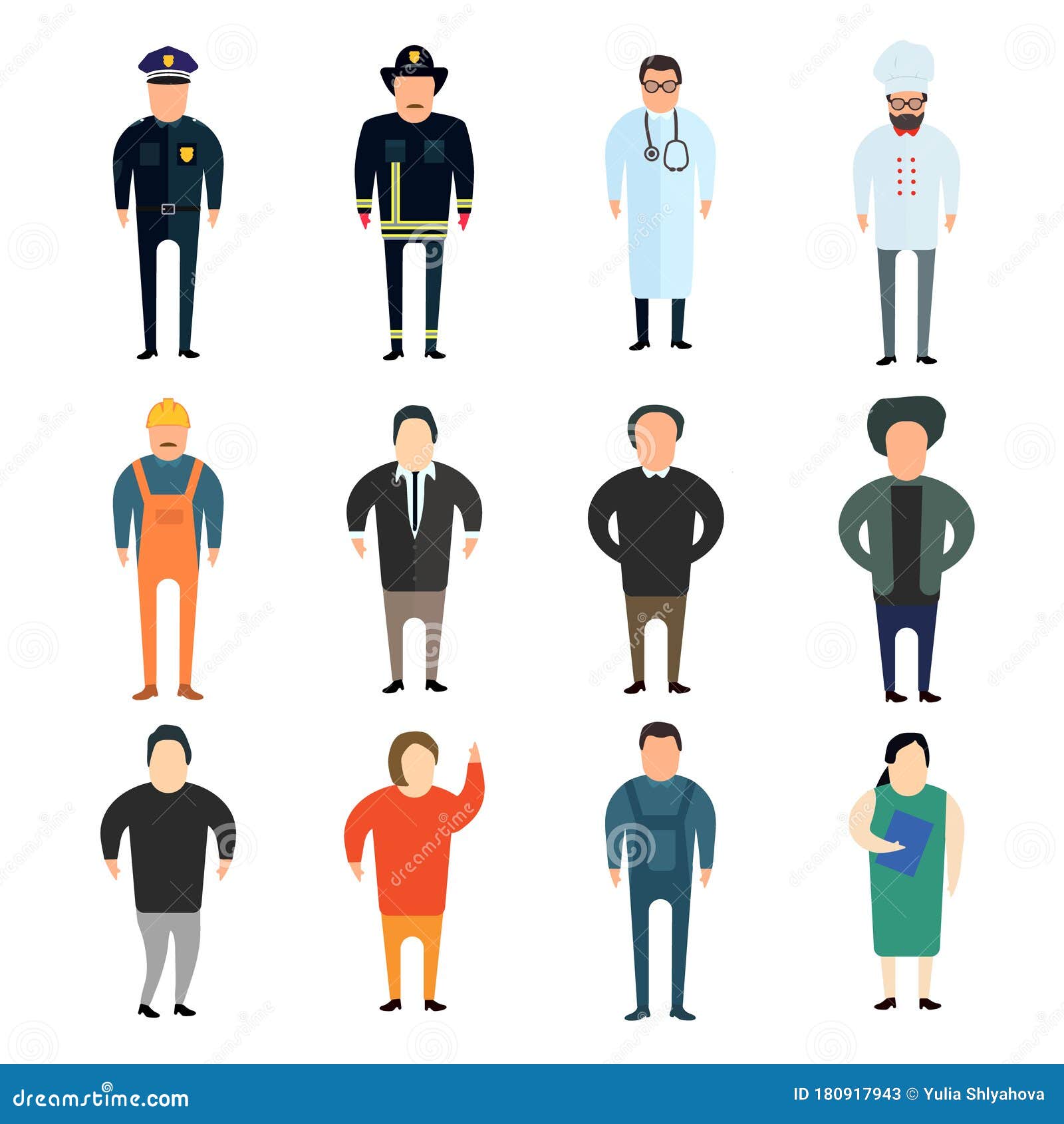 People Professions Characters Set. Stock Vector - Illustration of ...