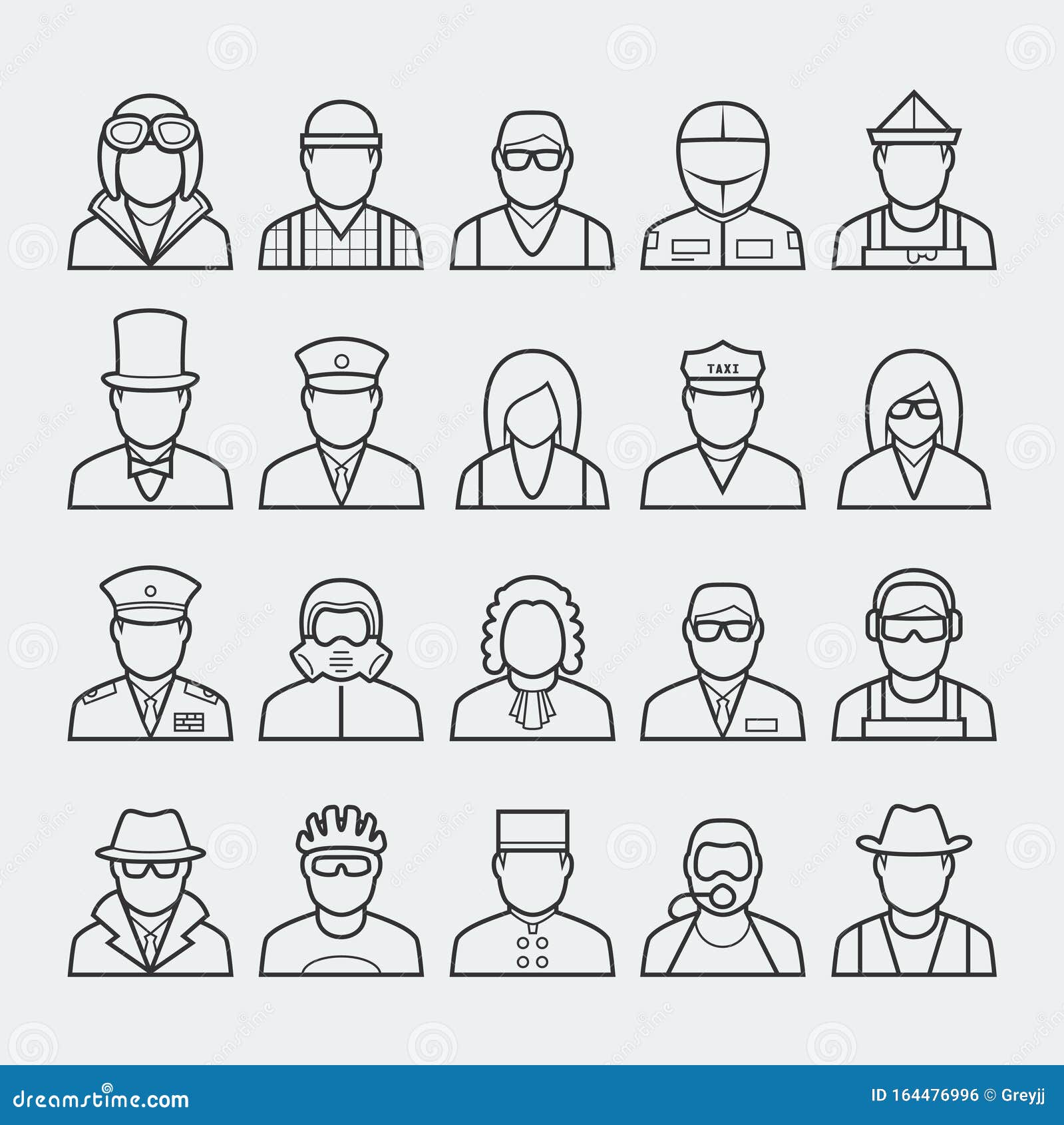 People Professions and Occupations Icon Set in Outline Style Stock ... People Professions and Occupations Icon Set in Outline Style Stock ...