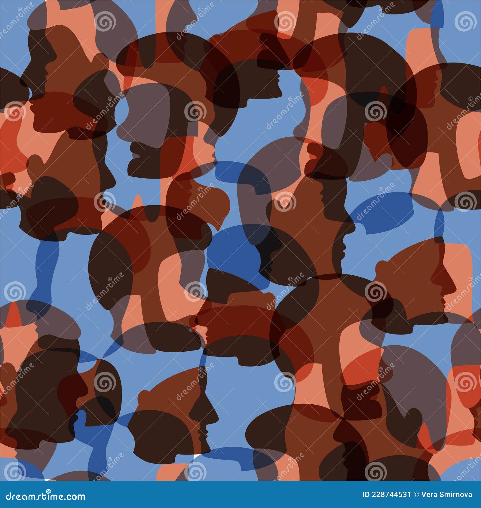 Pattern Of A Crowd Of Many Different Faces. Coloring Pages, Prints ...