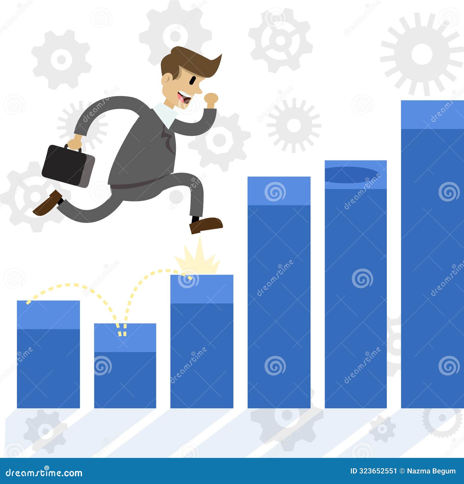 Man with Business Analysis Vector Simple. Man with Business Analysis ...