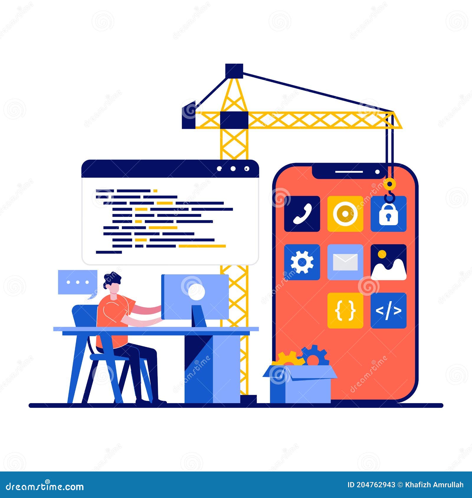 People Programming Vector Illustration, Cartoon Flat Man Woman Programmer Developers Work, Coder ...
