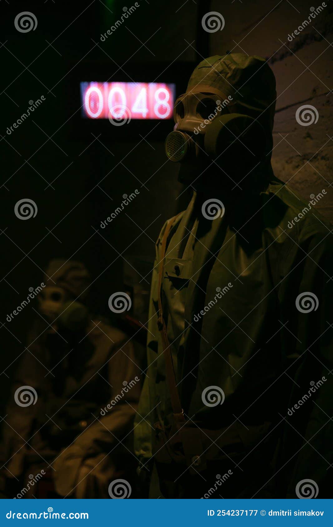 People in Protective Suits Against Radiation after a Nuclear Explosion ...