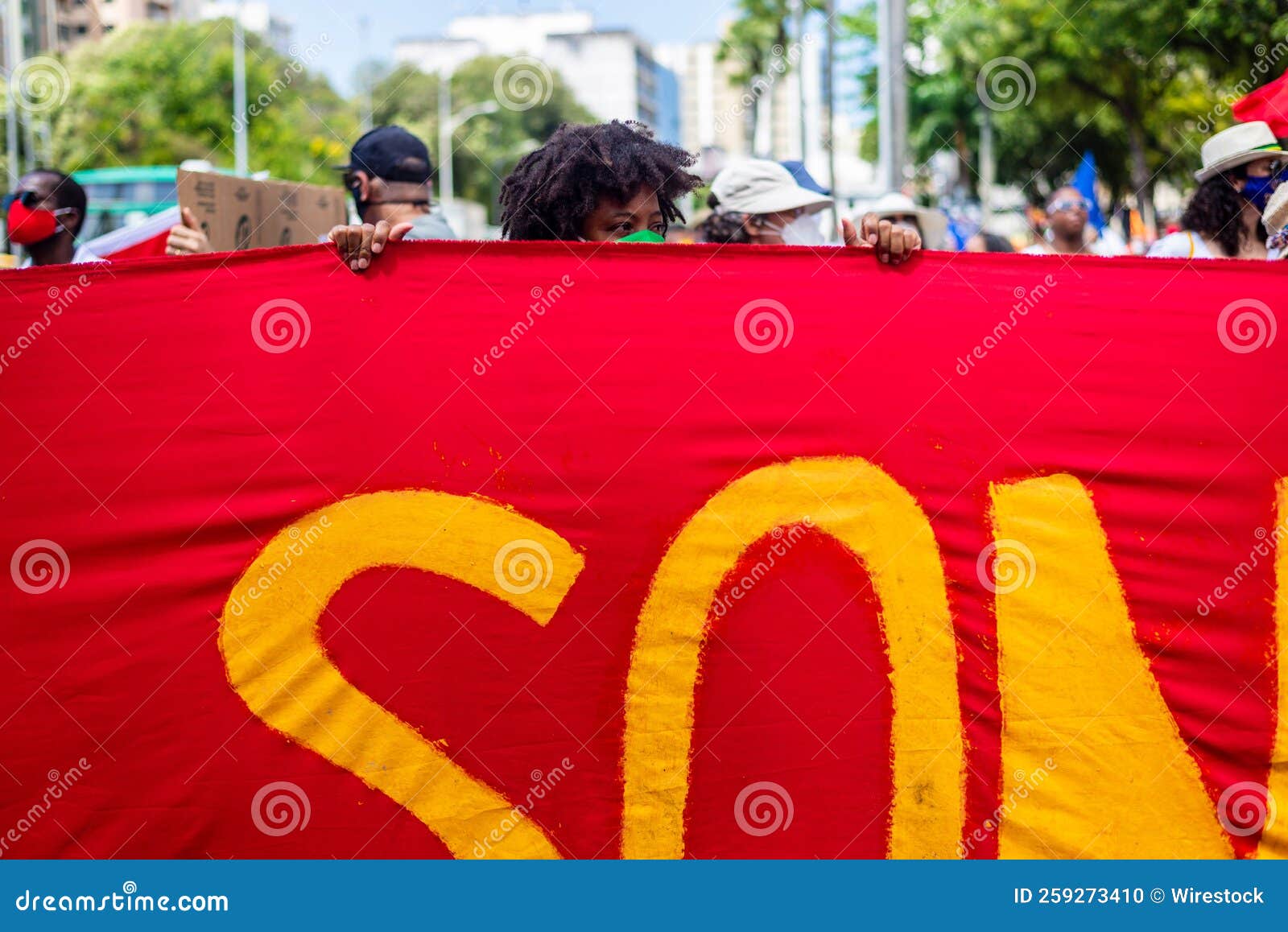 People Protesting with Banners, Posters and Screams at the Event ...