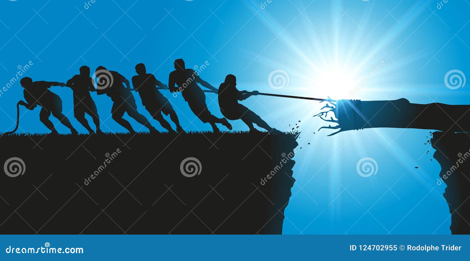 People Pull Rope To Stop The Statue Of Freedom From Falling Into A ...