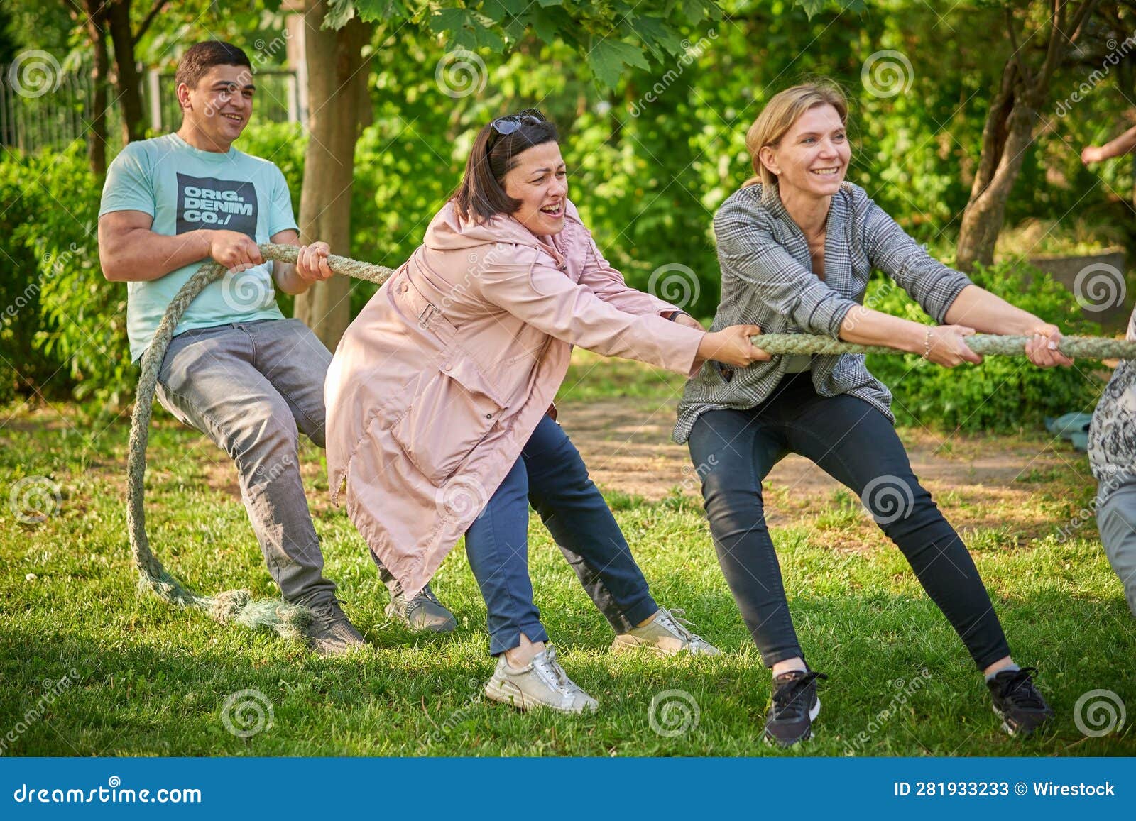 People Pulling the Rope during an Outdoor Competition. Editorial Stock ...