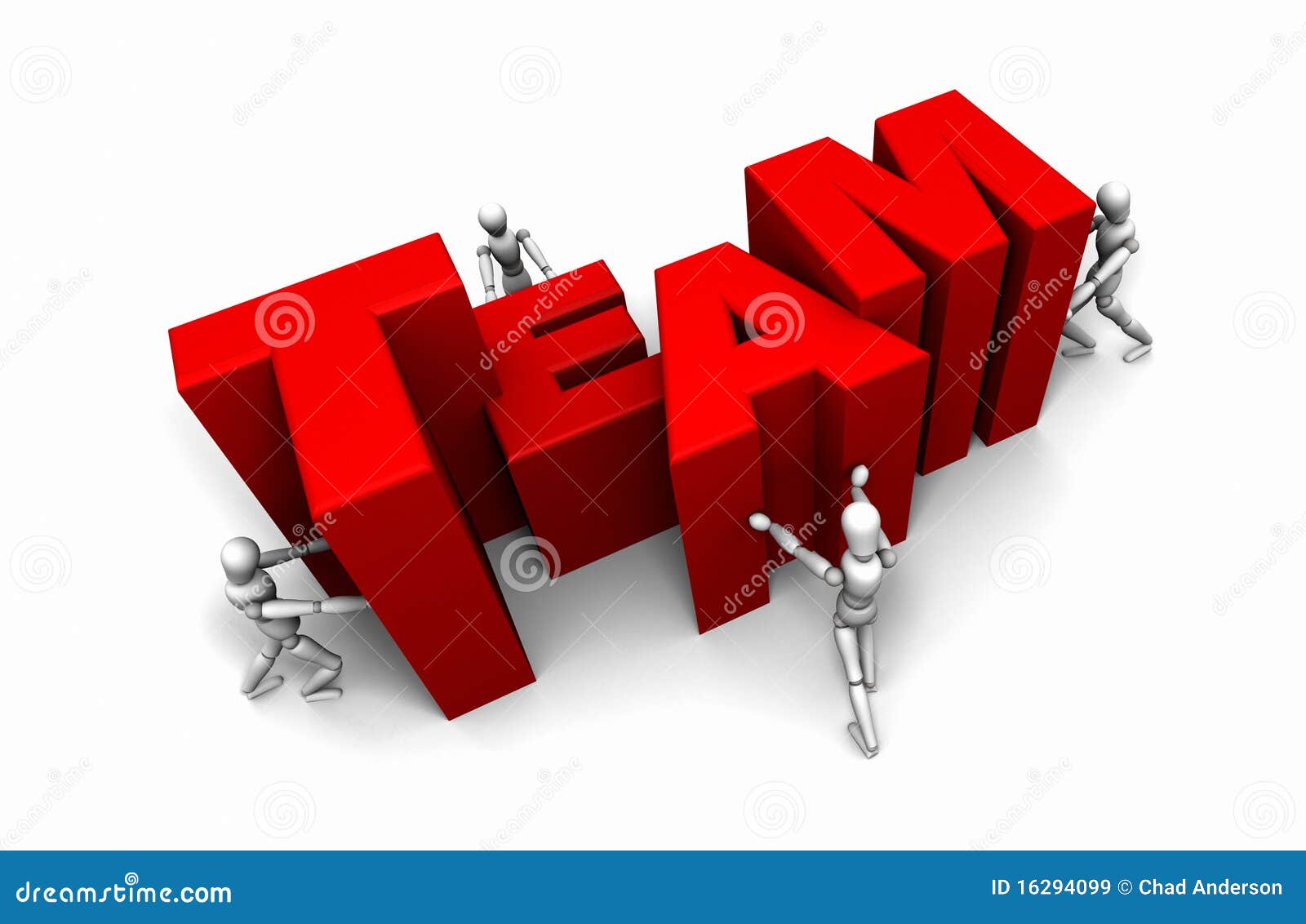 People Pushing Together the Word TEAM Stock Illustration - Illustration ...